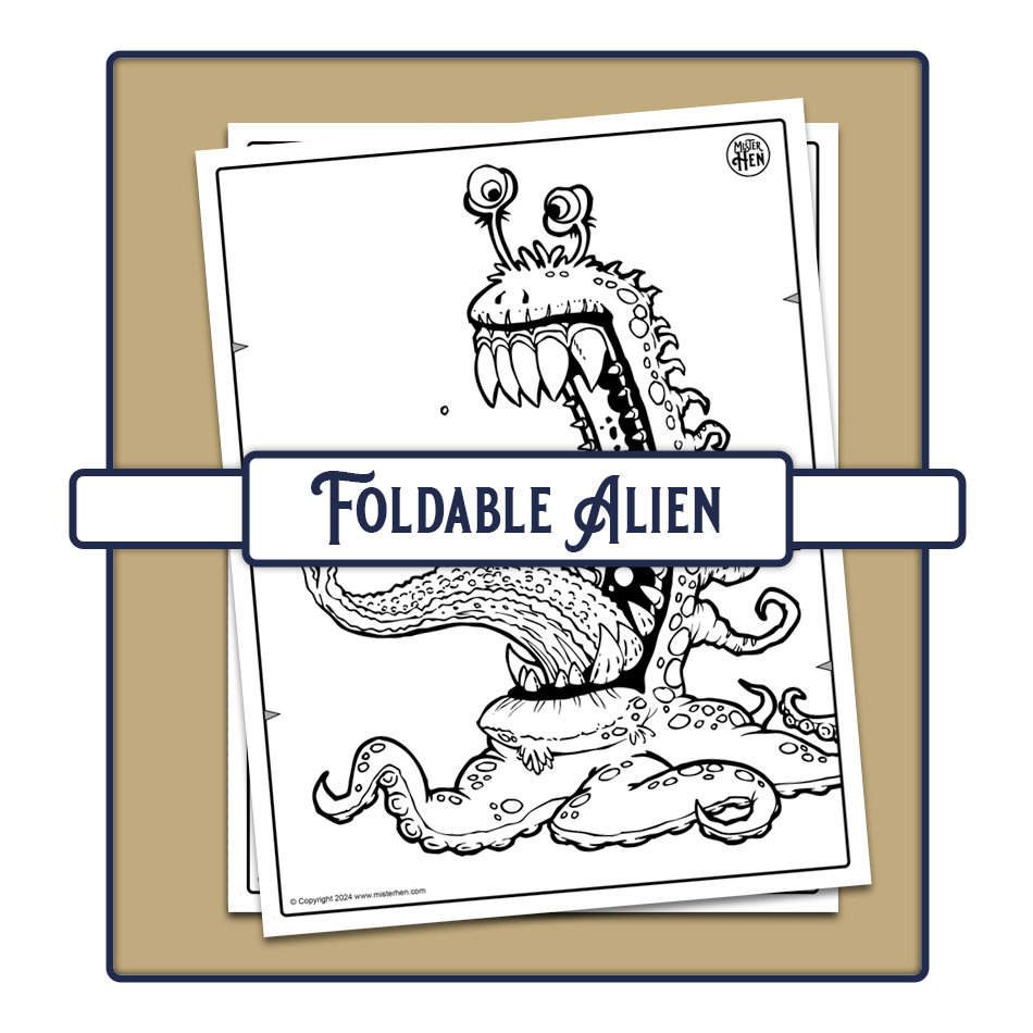 Foldable Alien - Mister Hen's Art Skills