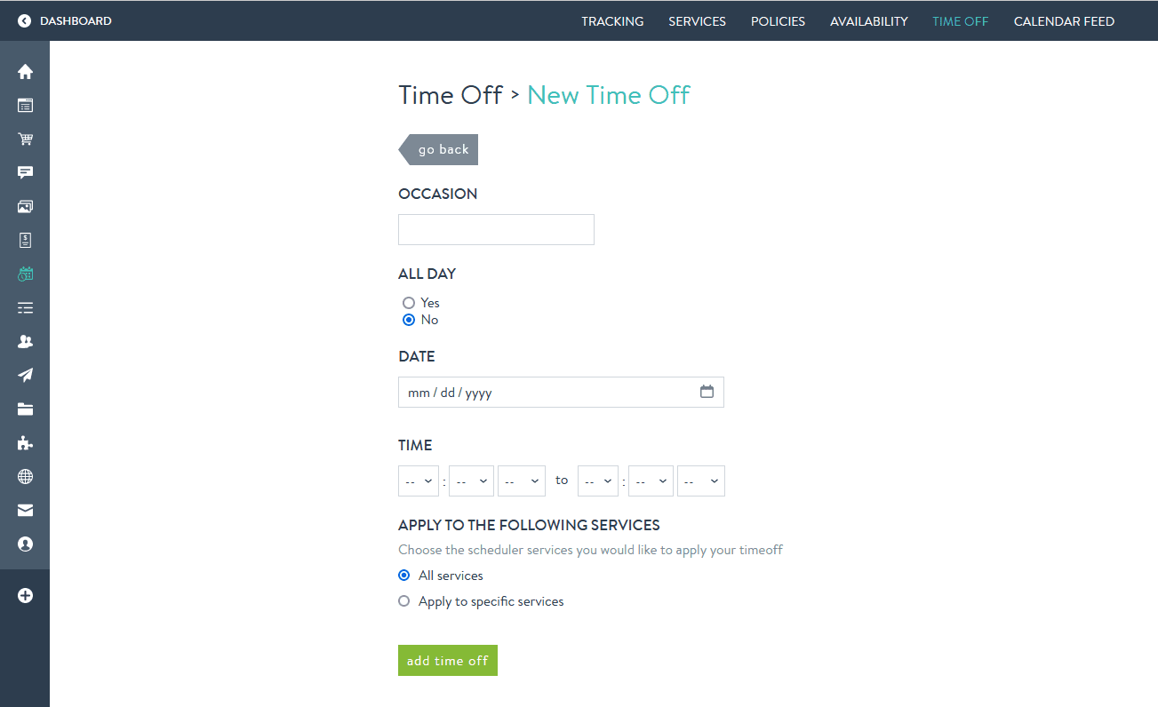 How to Set Time-off in the Scheduler - PhotoBiz Knowledge Base