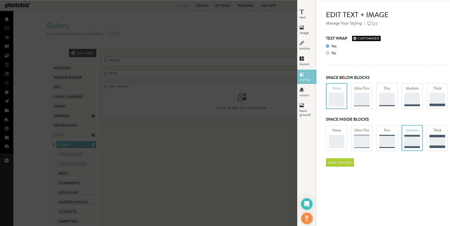 How to Use Text Wrap on the Text + Image Block - PhotoBiz Knowledge Base