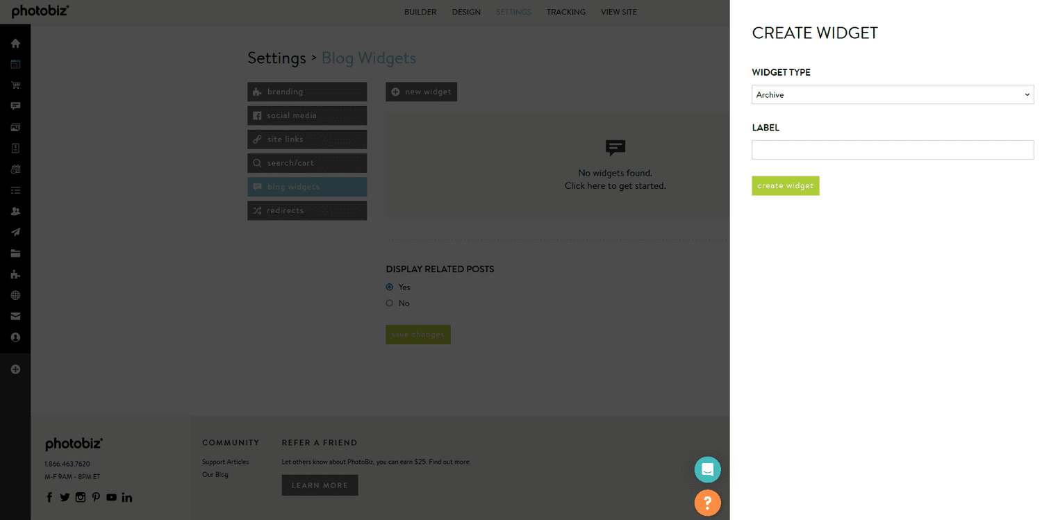 How To Add Blog Widgets - PhotoBiz Knowledge Base