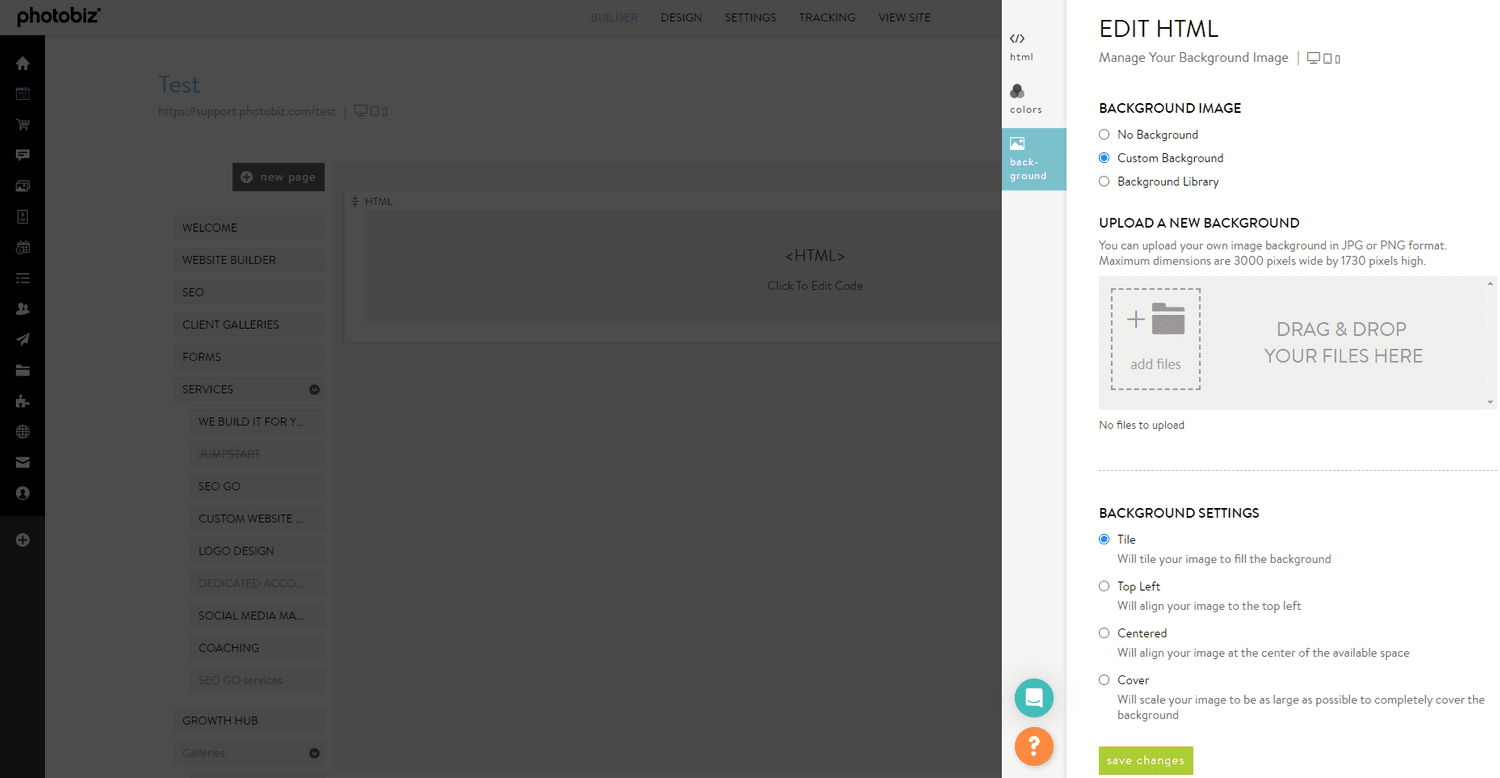 How To Use HTML Blocks - PhotoBiz Knowledge Base