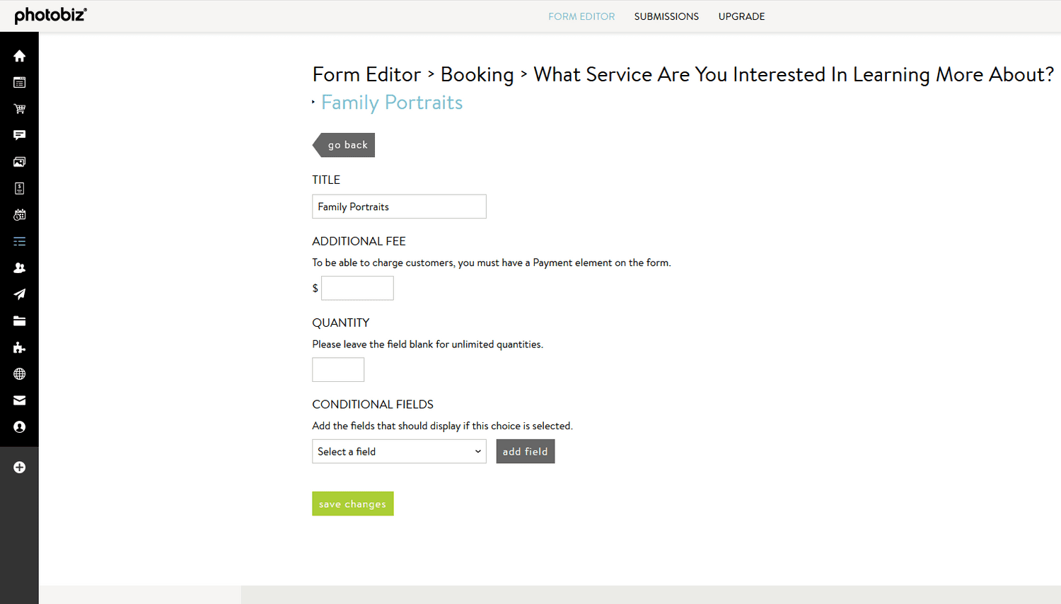 How do I edit the radio button choices on my form? - PhotoBiz Knowledge ...