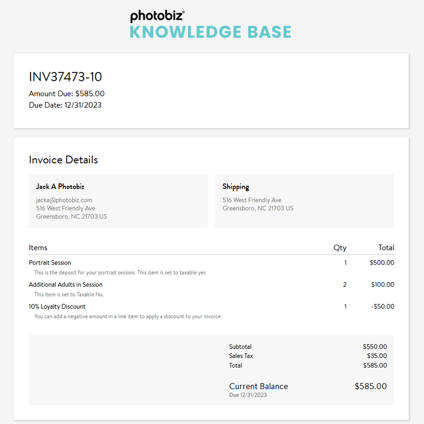 How Do I Include Sales Tax On My Invoice? - PhotoBiz Knowledge Base