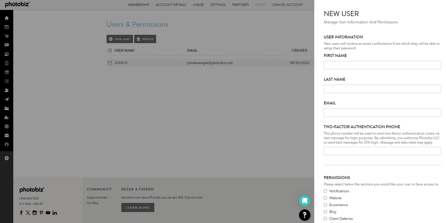 How Do I Create A New User? - PhotoBiz Knowledge Base
