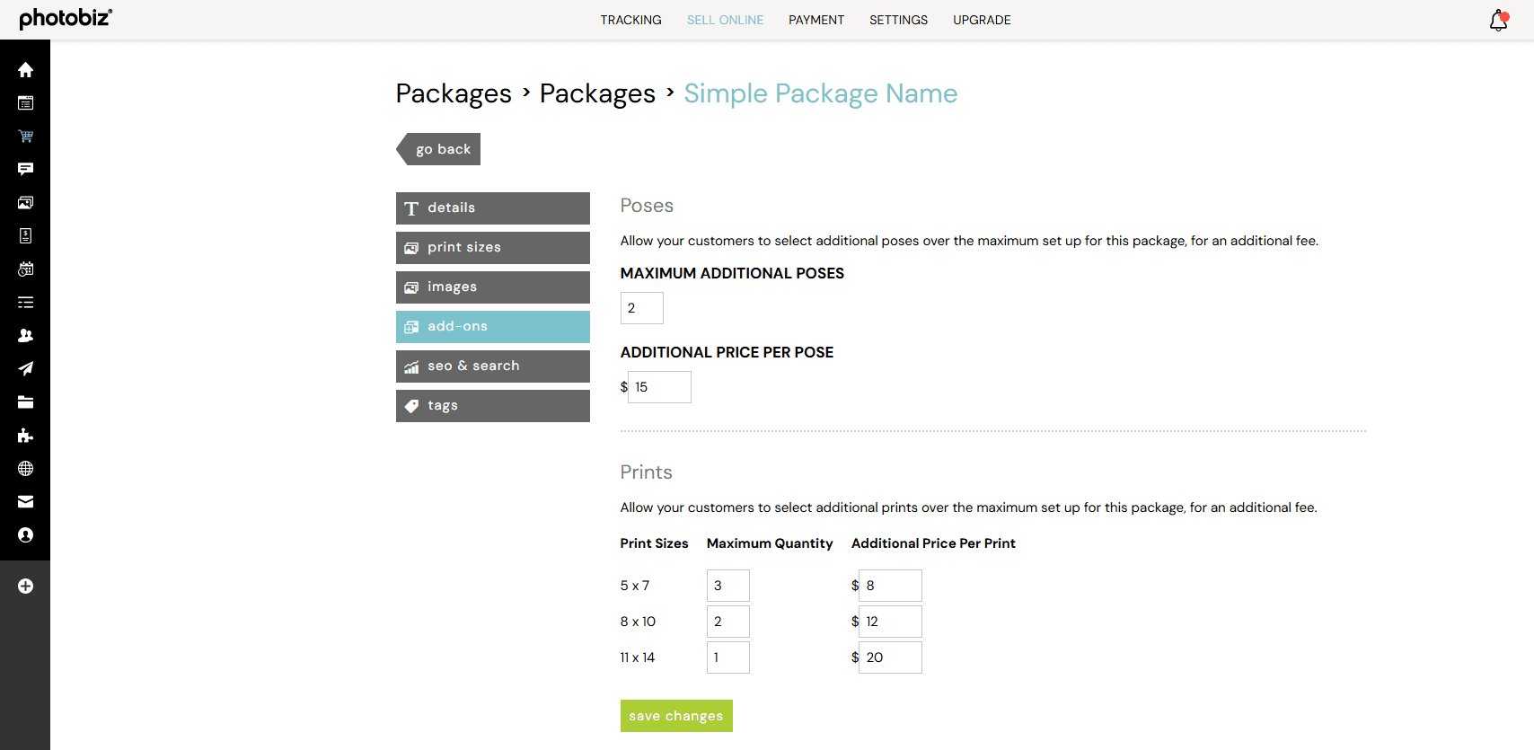 How To Use Add-ons With Fixed Packages - PhotoBiz Knowledge Base