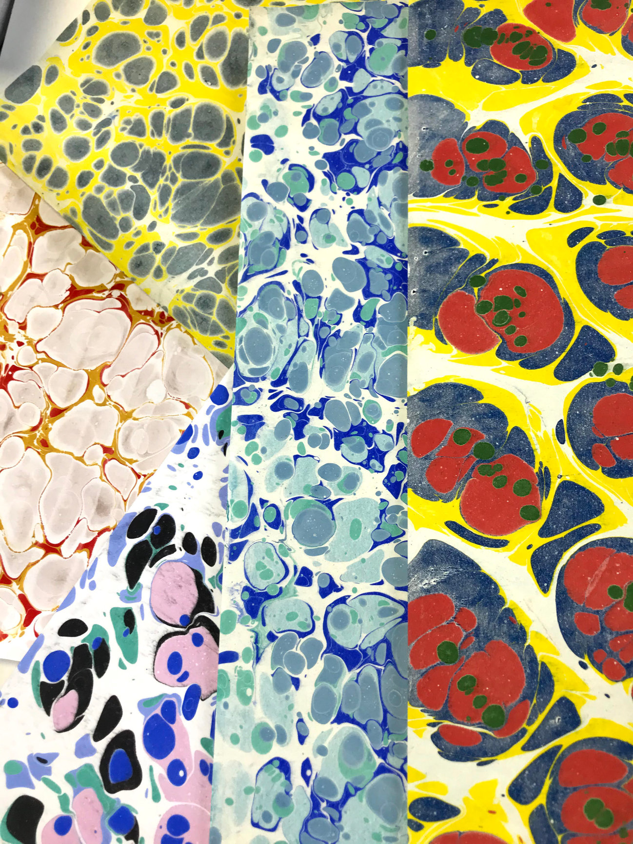 Mystery Bag of Hand-Marbled Papers - Do Ebru Marbling
